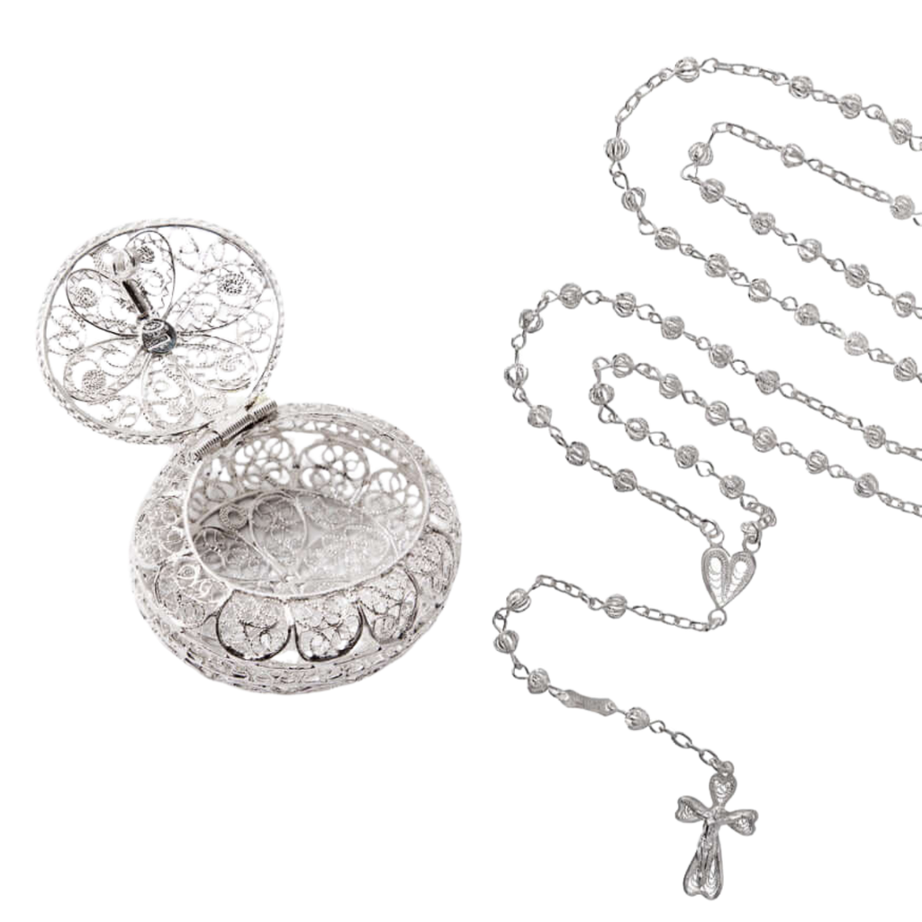 Filigree Rosary Case Set | Savelli Religious