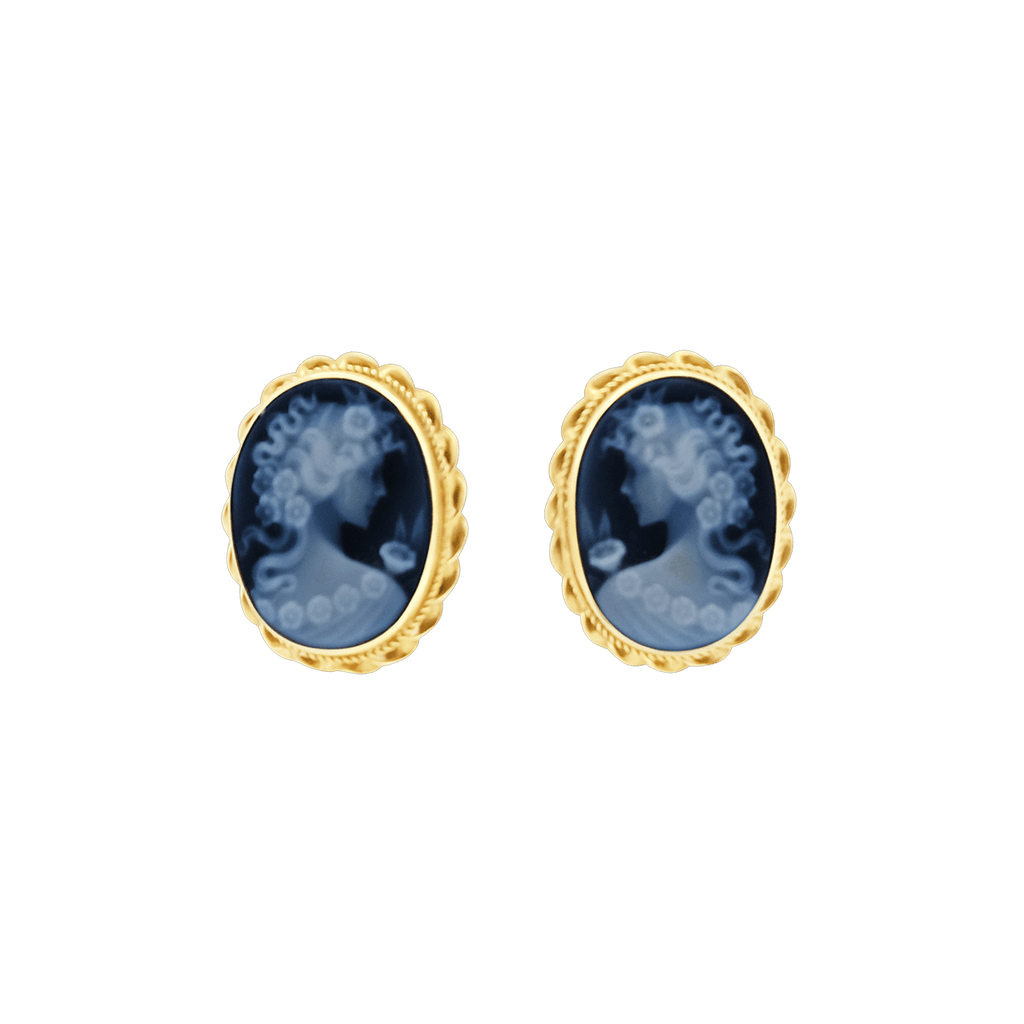 Cameo Earrings in 18k Gold | Savelli Religious