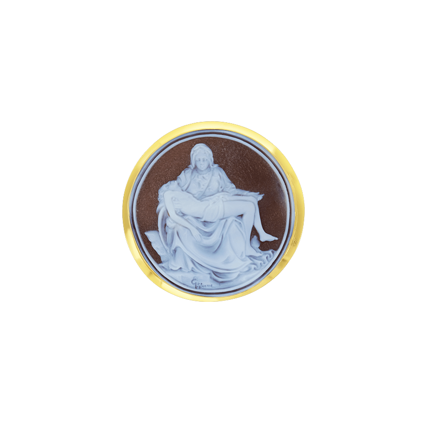 Pietà Gold Cameo Brooch | Savelli Religious