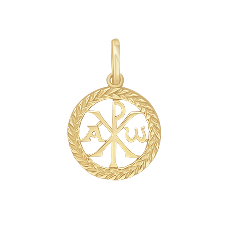 18K Gold Christogram Pendant | Savelli Religious