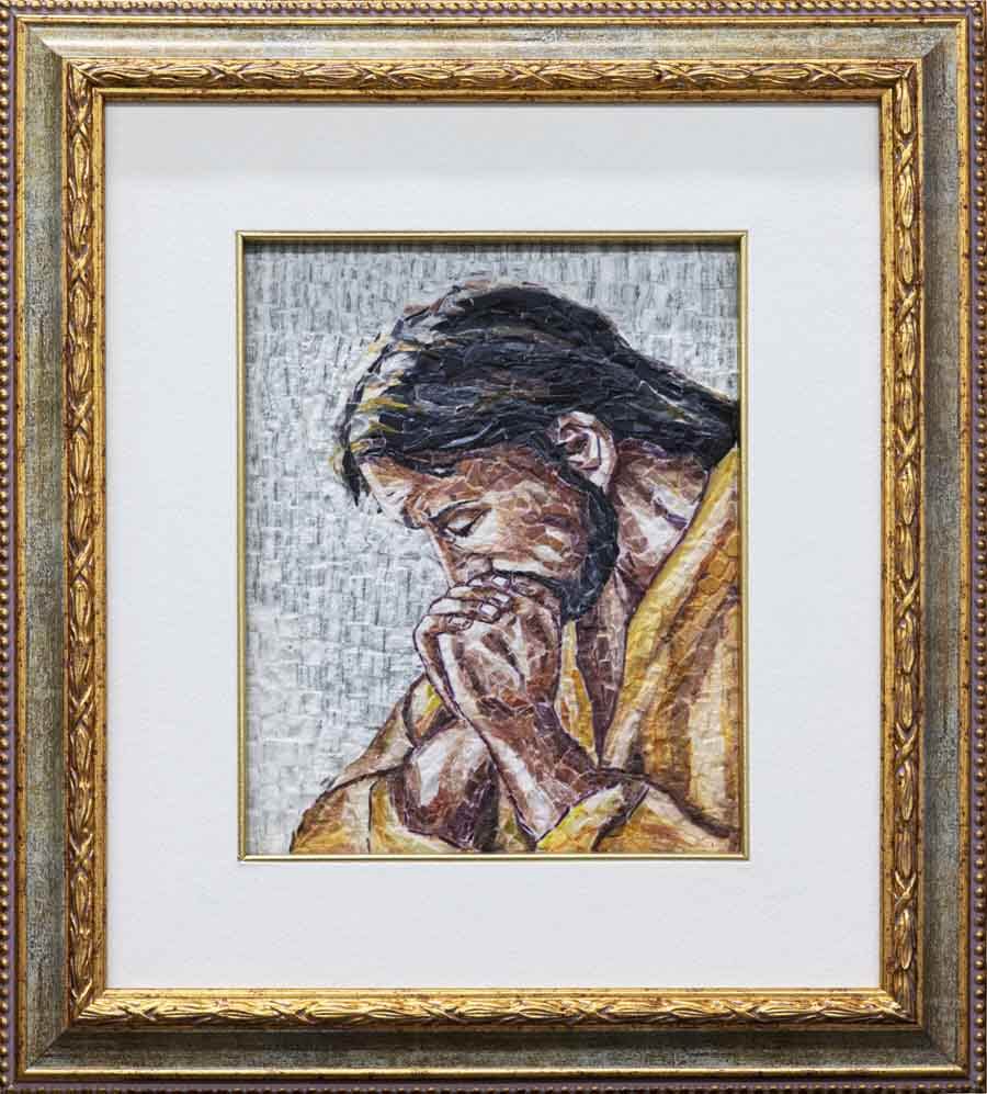 Praying Jesus Marble Mosaic | Savelli Mosaics Gallery – Savelli Religious