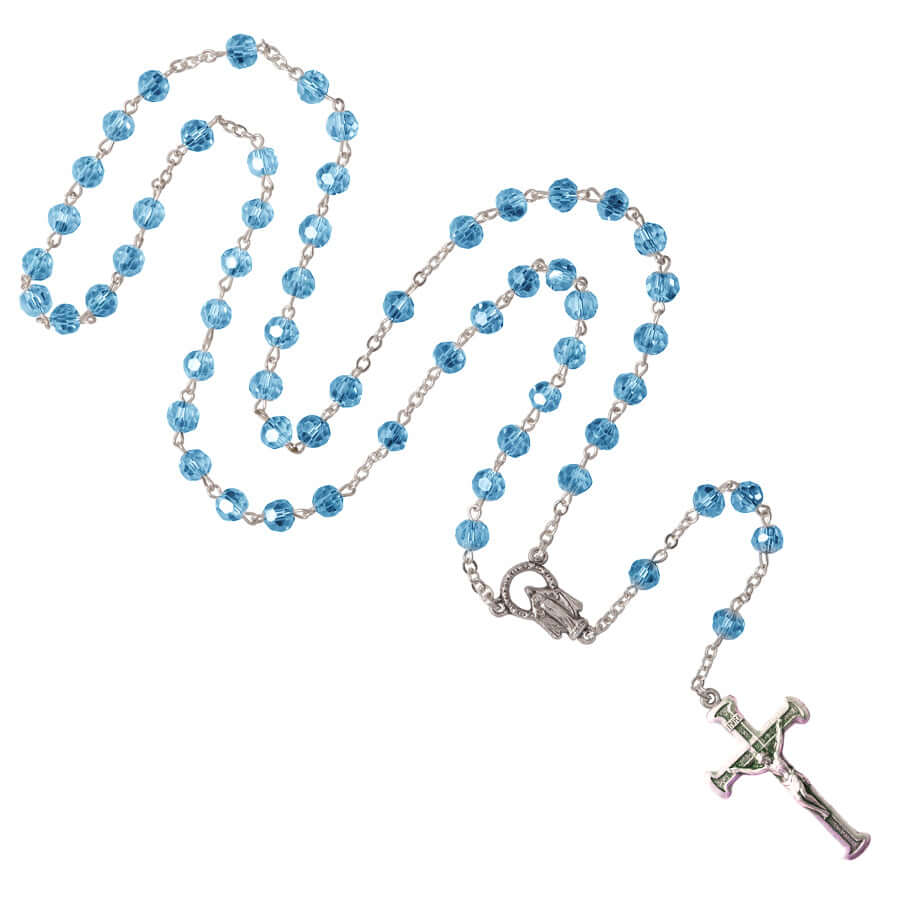 Vatican Light Blue Crystal Rosary Bead for Prayers | Savelli Religious