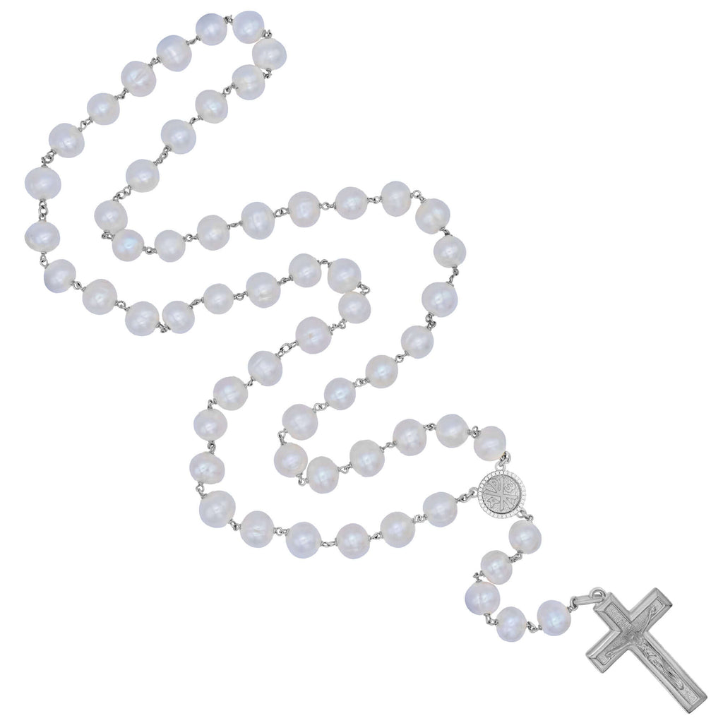 Pearl Beads Rosary Sterling Silver | Savelli Religious