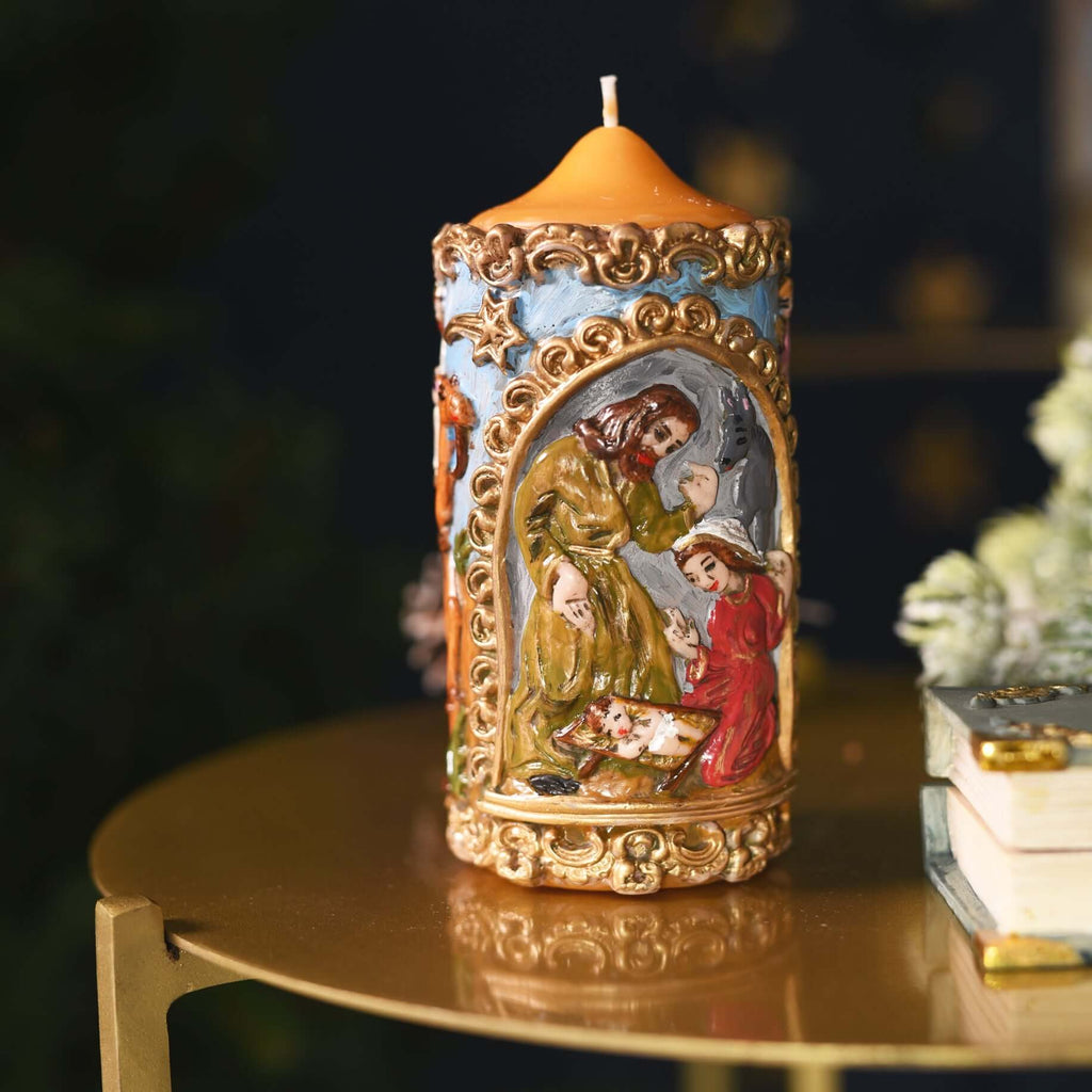 Nativity Scene Candle for Christmas | Savelli Religious
