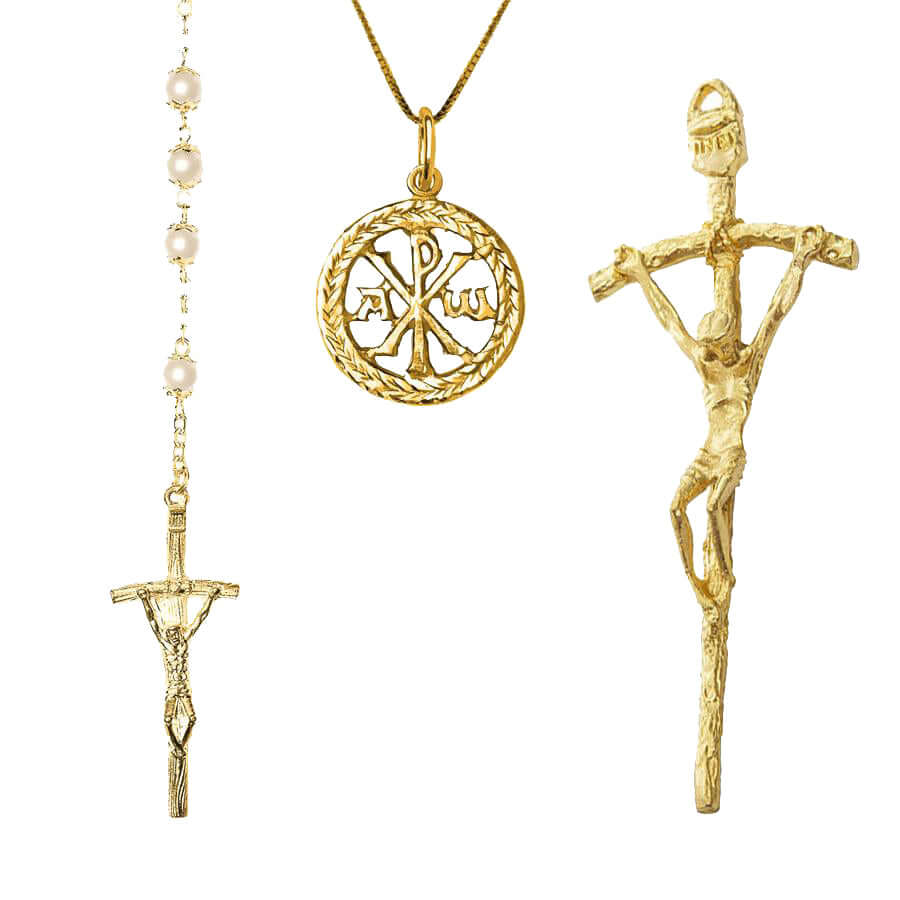 Christian Gift Set in Gold-plated Sterling Silver | Savelli Religious